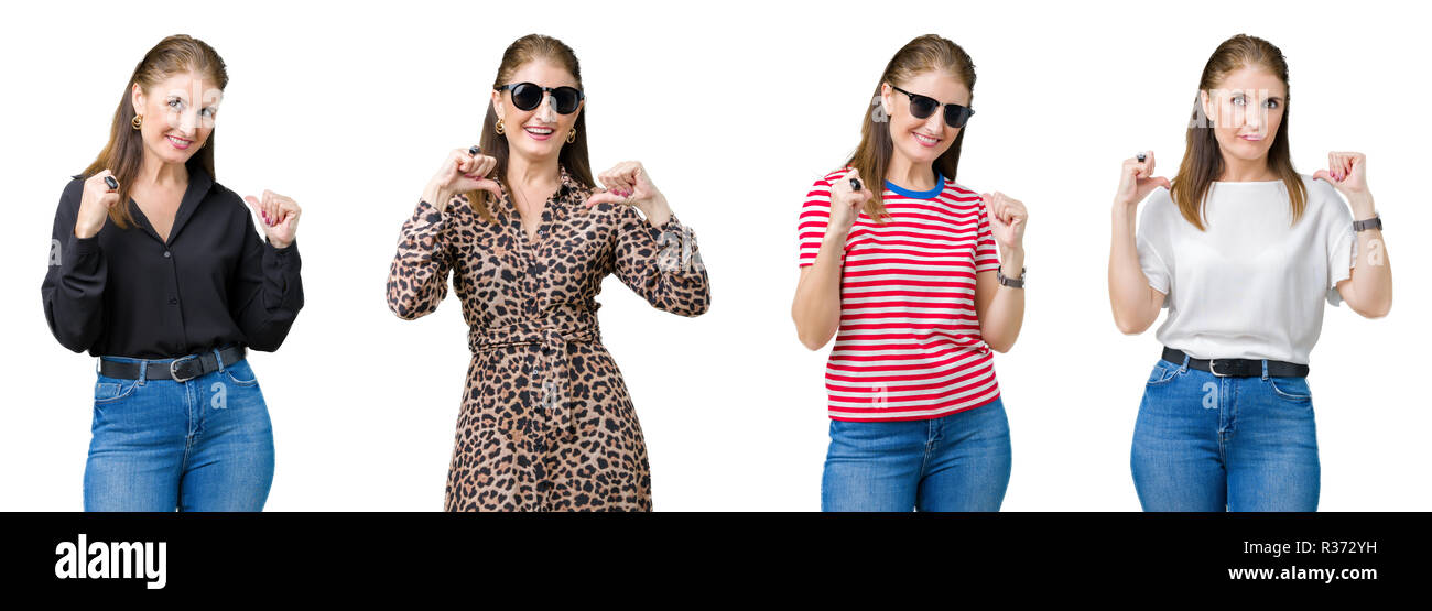 Collage middle age hispanic Cut Out Stock Images & Pictures - Alamy