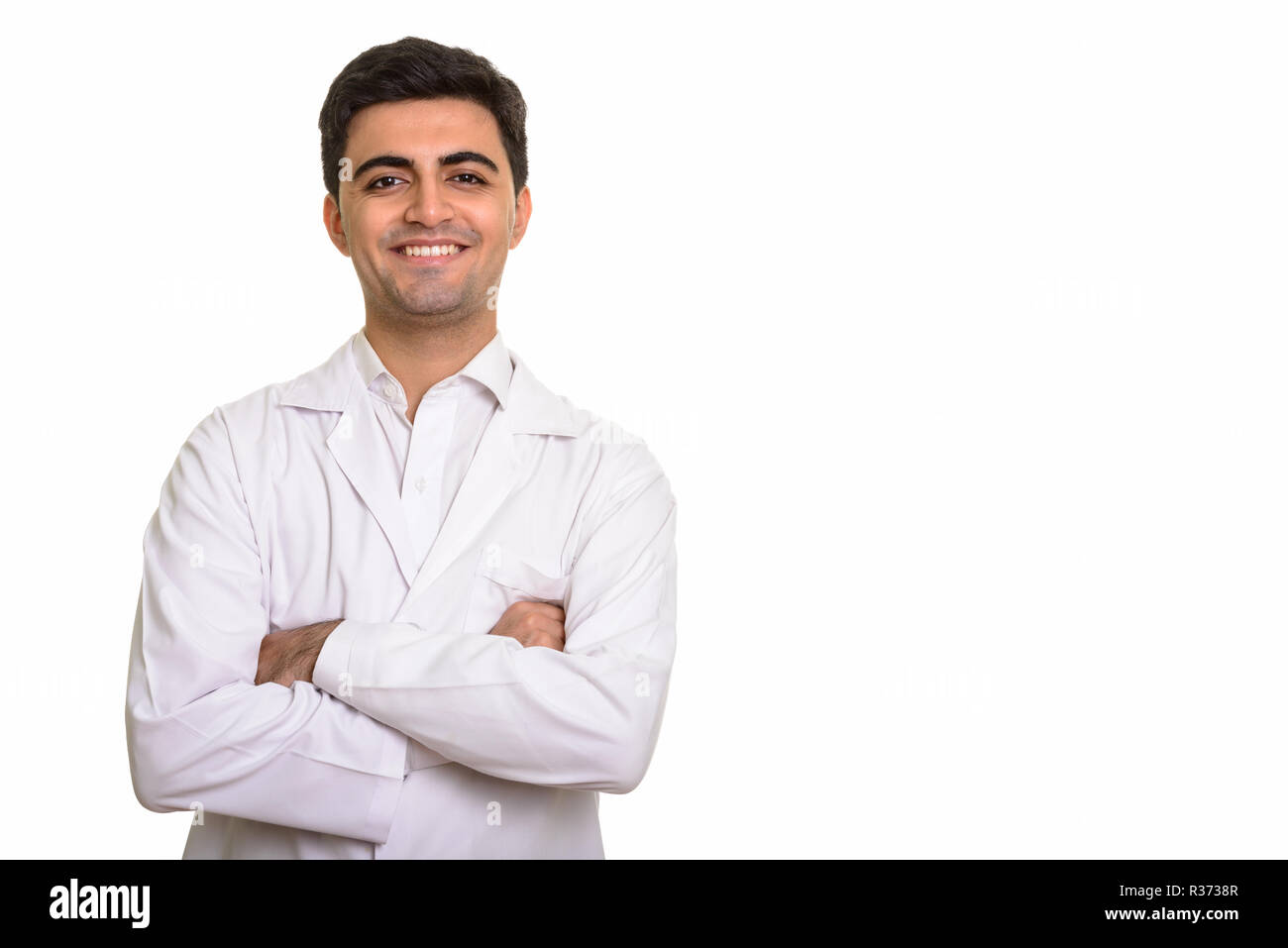 Happy persian man doctor arms hi-res stock photography and images - Alamy