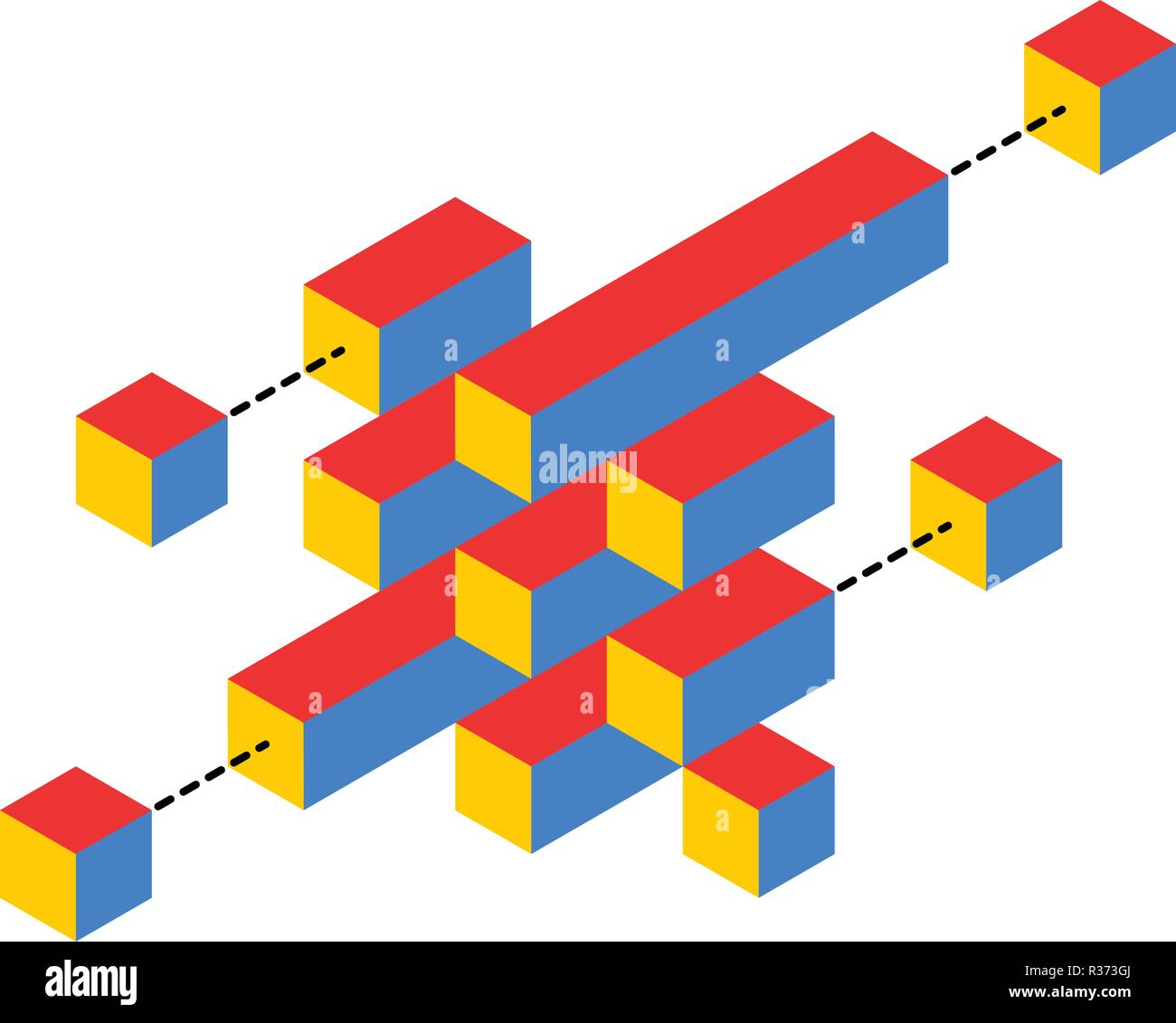 Isometric 3d cubes shape Cut Out Stock Images & Pictures - Alamy