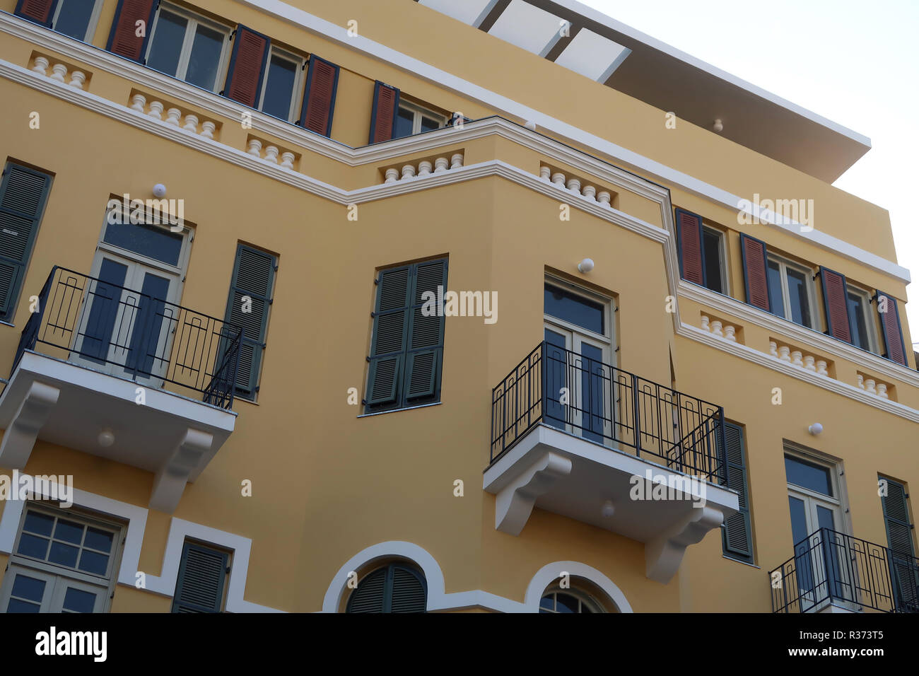 Exterior of a reconstructed building built in the Eclectic architecture ...