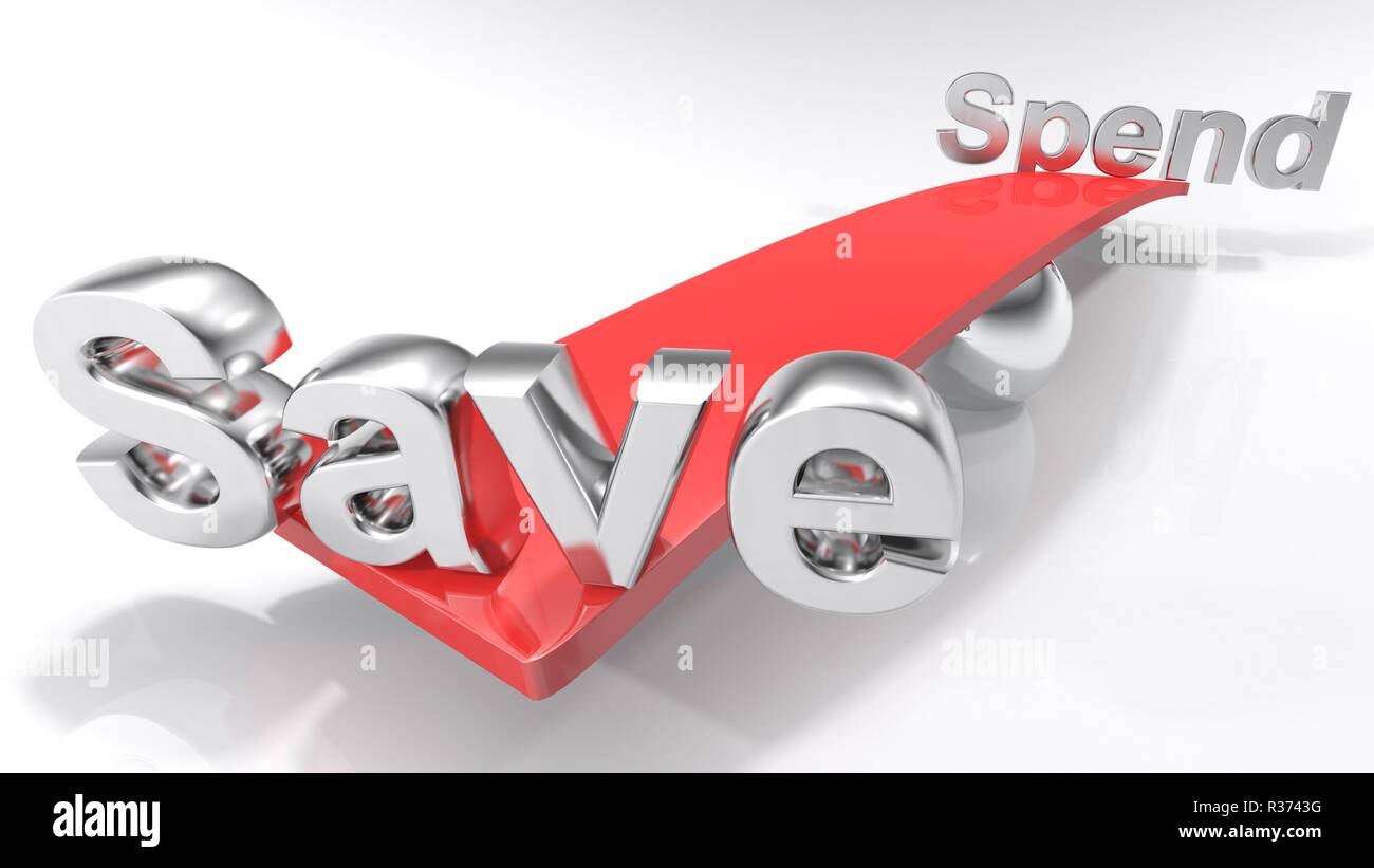 Save and Spend on the balance - 3D rendering illustration Stock Photo ...