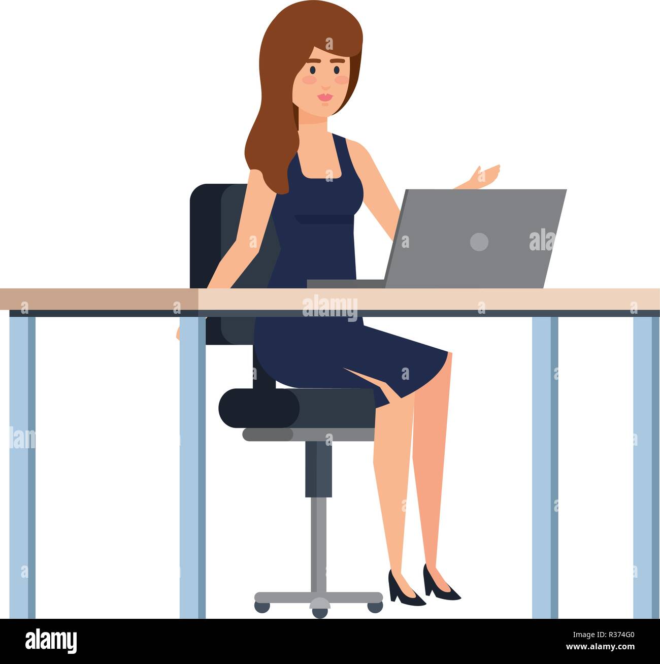 businesswoman in the workplace vector illustration design Stock Vector ...