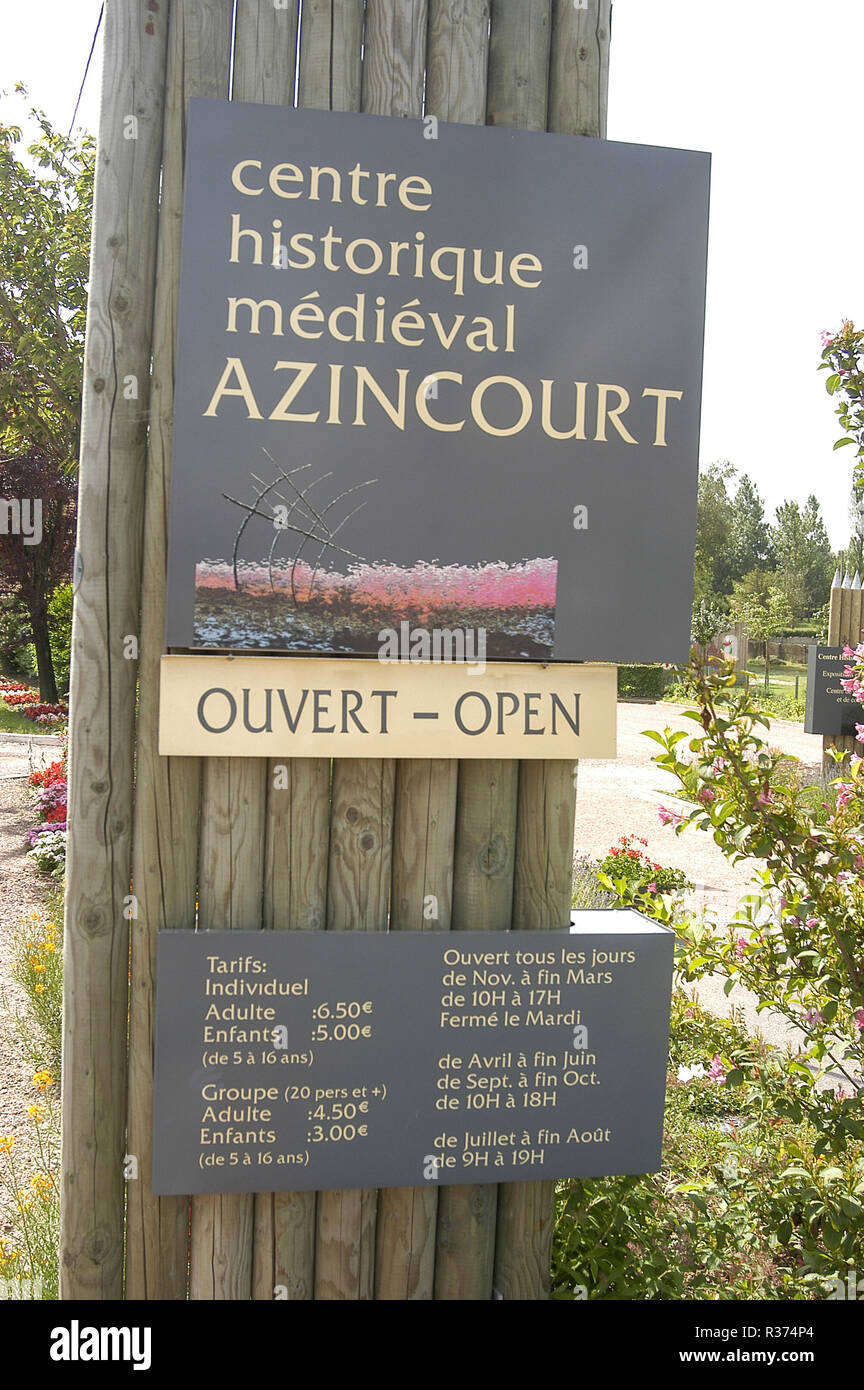 The Battle of Agincourt historic museum in the village of Azincourt, in ...
