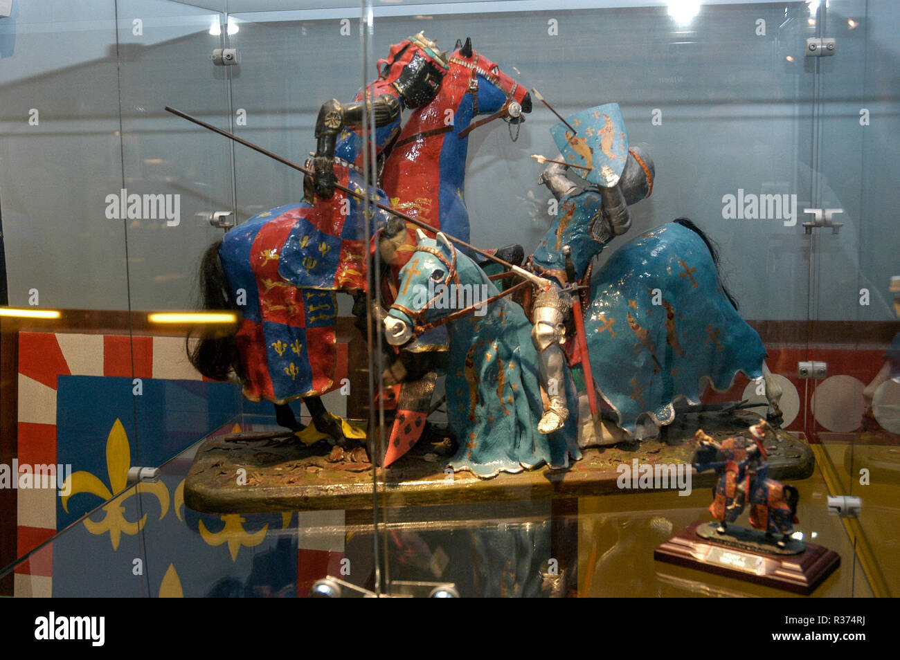 Models of two French and English Knights, fighting each other during ...