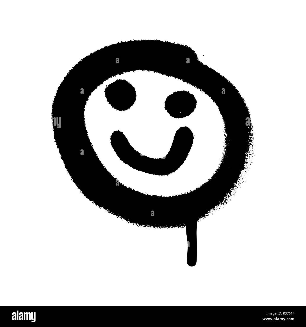Graffiti grunge emoji with black ond white colour Stock Vector Image ...