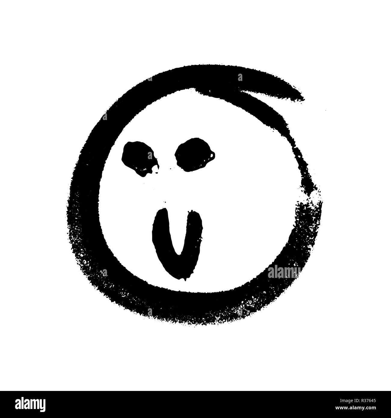 Graffiti grunge emoji with black ond white colour Stock Vector Image ...