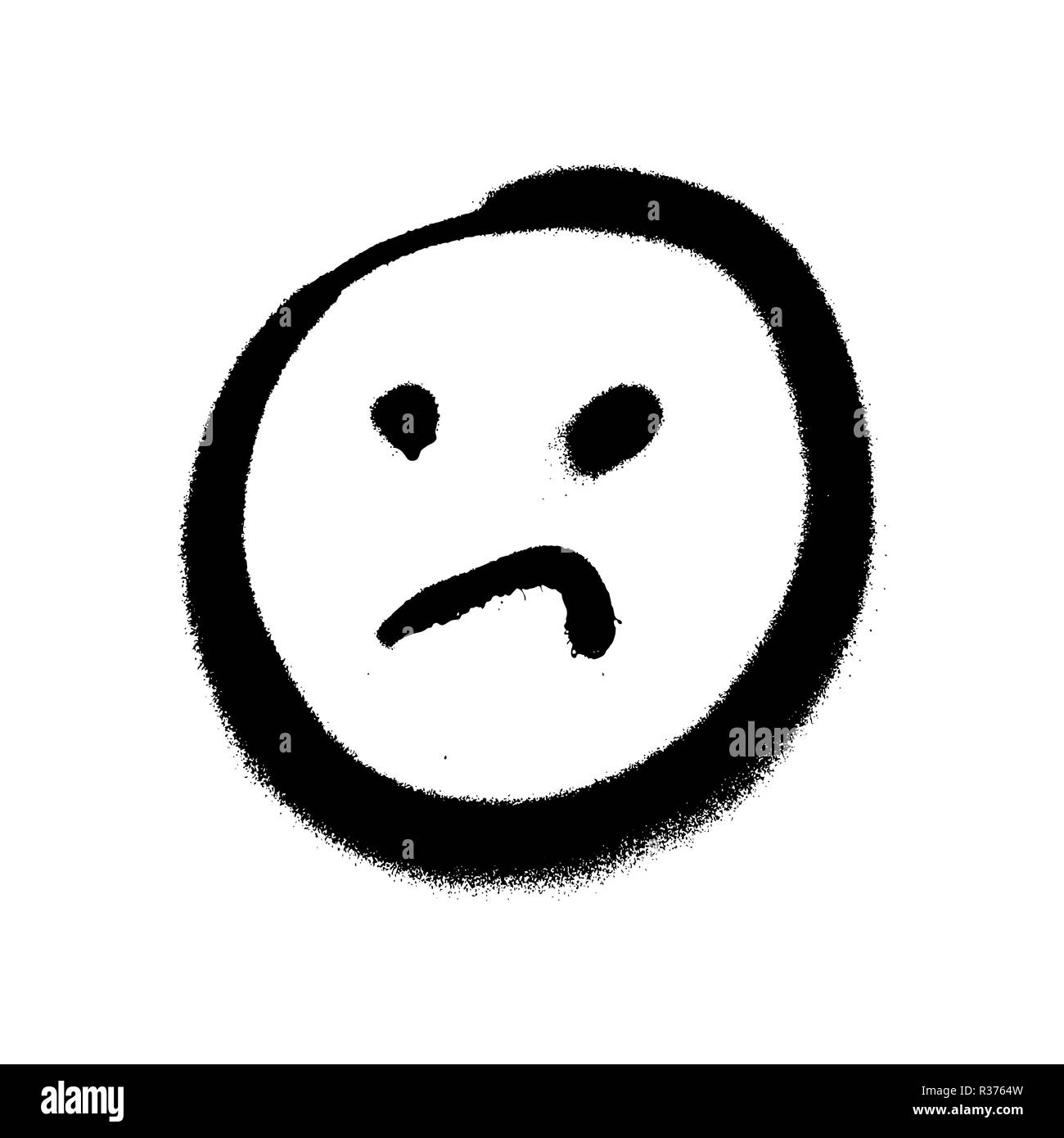Graffiti grunge emoji with black ond white colour Stock Vector Image ...