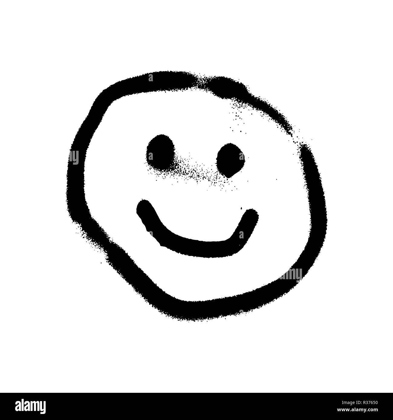 Graffiti grunge emoji with black ond white colour Stock Vector Image ...