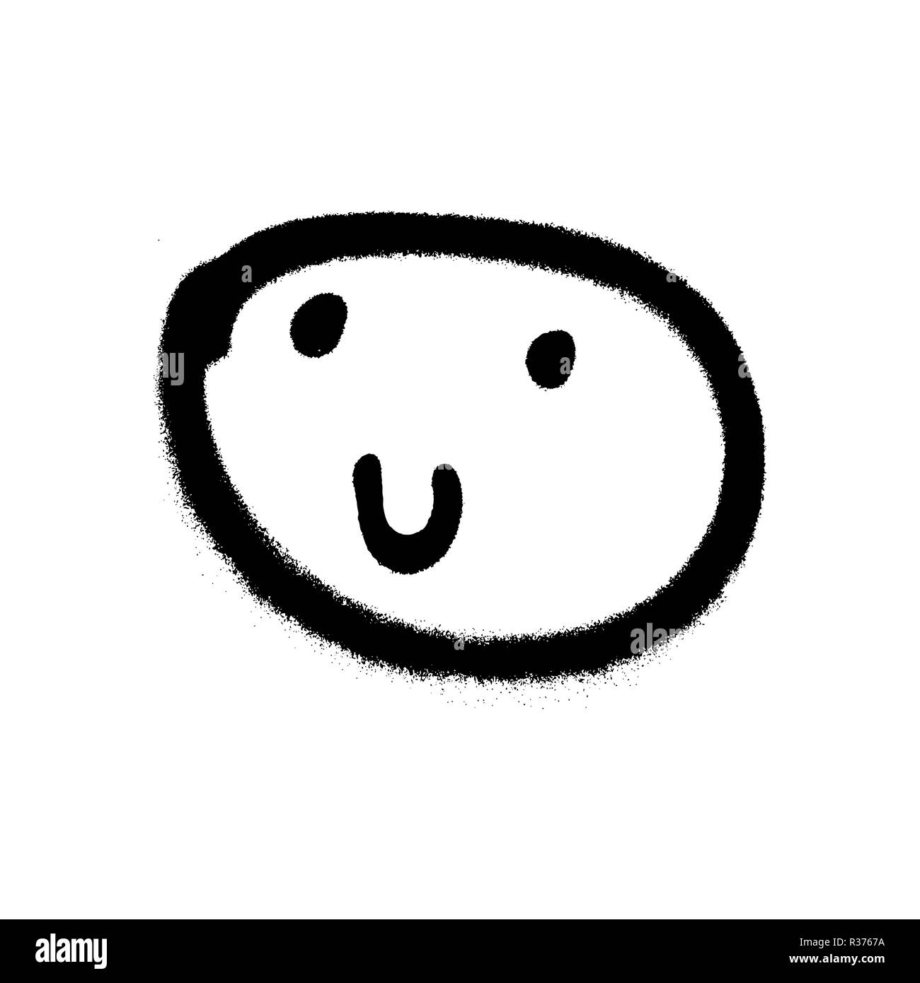 Graffiti grunge emoji with black ond white colour Stock Vector Image ...