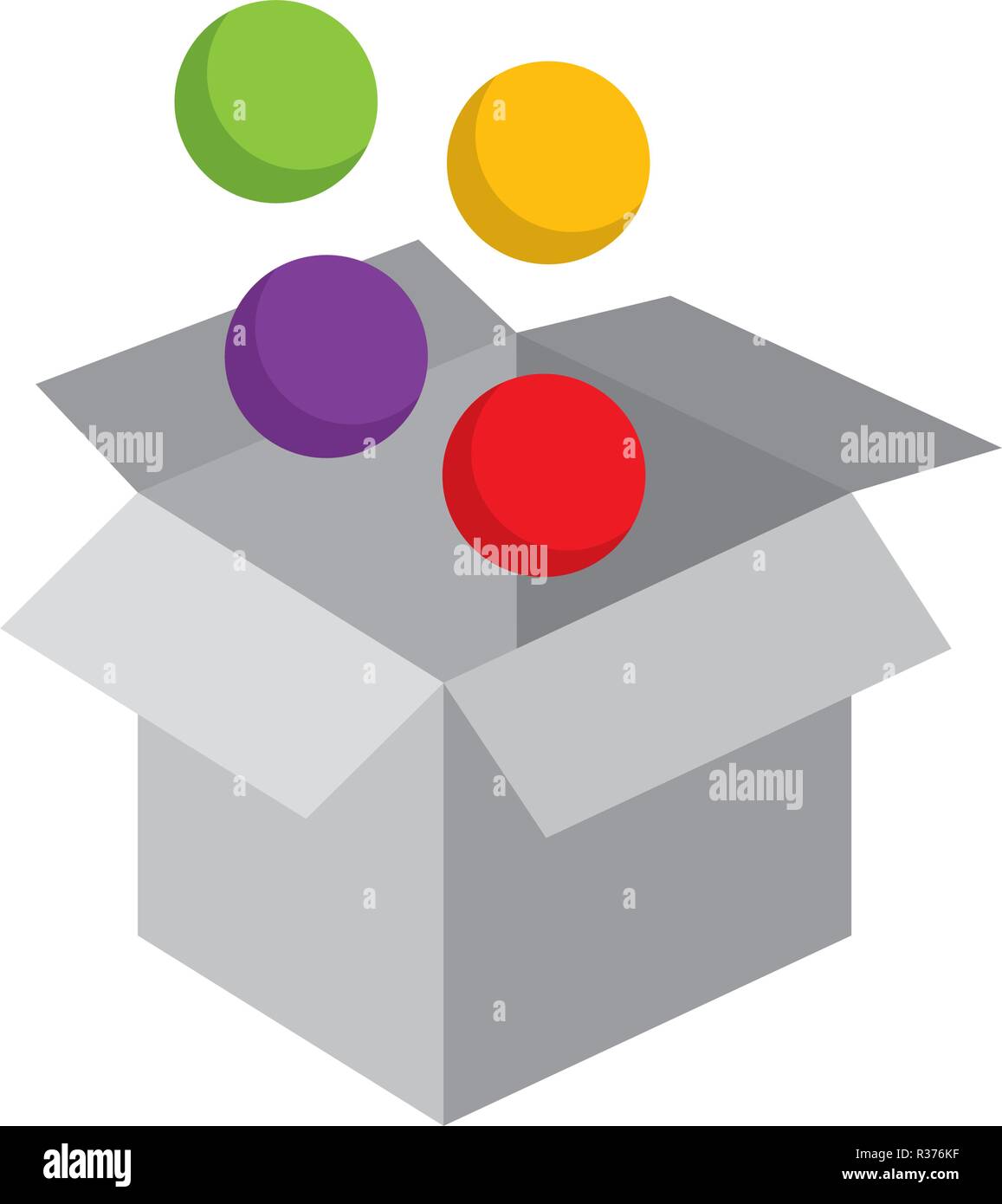 box carton with balls Stock Vector Image & Art - Alamy