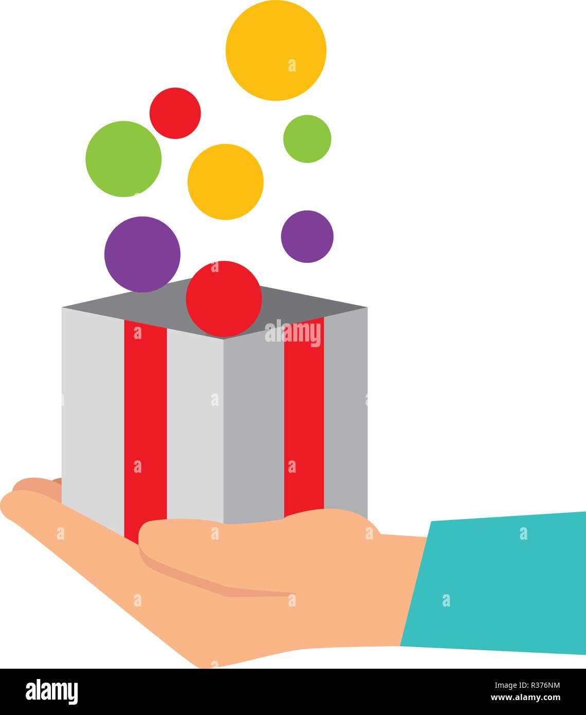 hand lifting box carton with balls Stock Vector Image & Art - Alamy