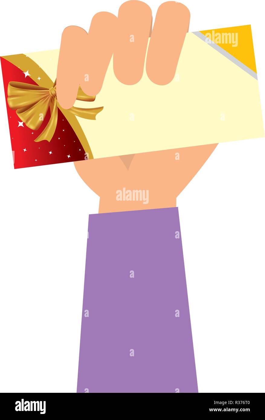hand with merry christmas card Stock Vector Image & Art - Alamy