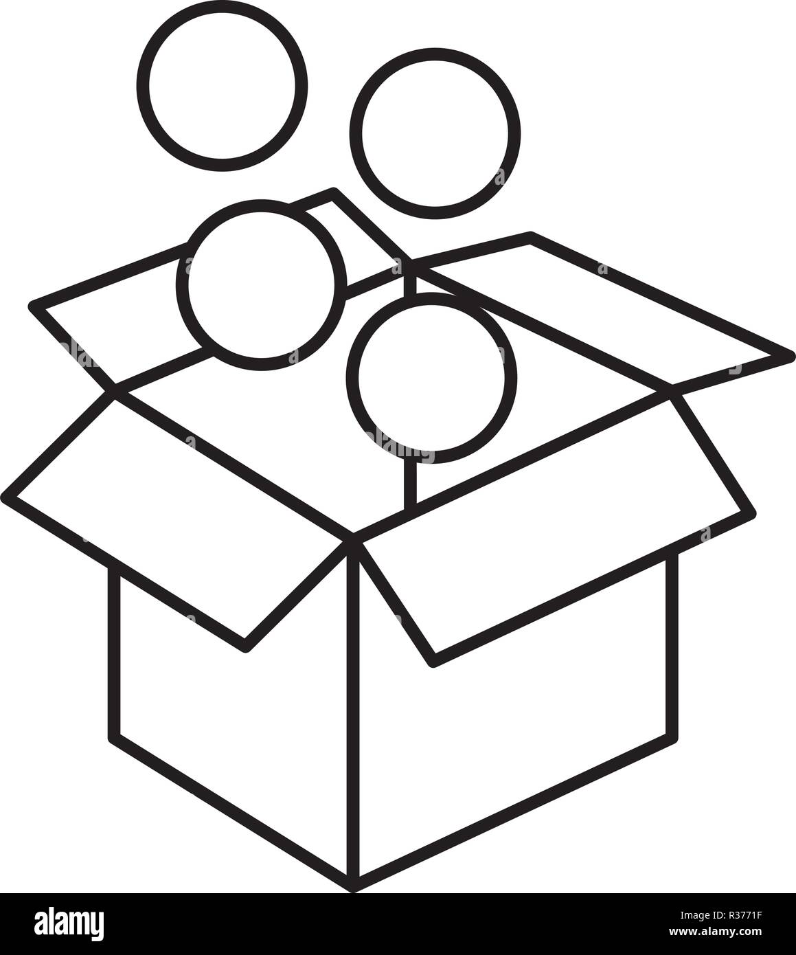 box carton with balls Stock Vector Image & Art - Alamy