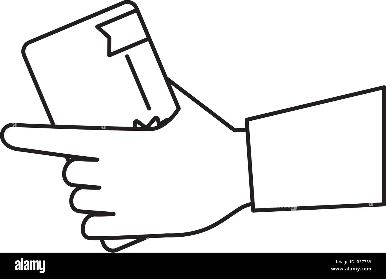 hand with merry christmas card Stock Vector Image & Art - Alamy