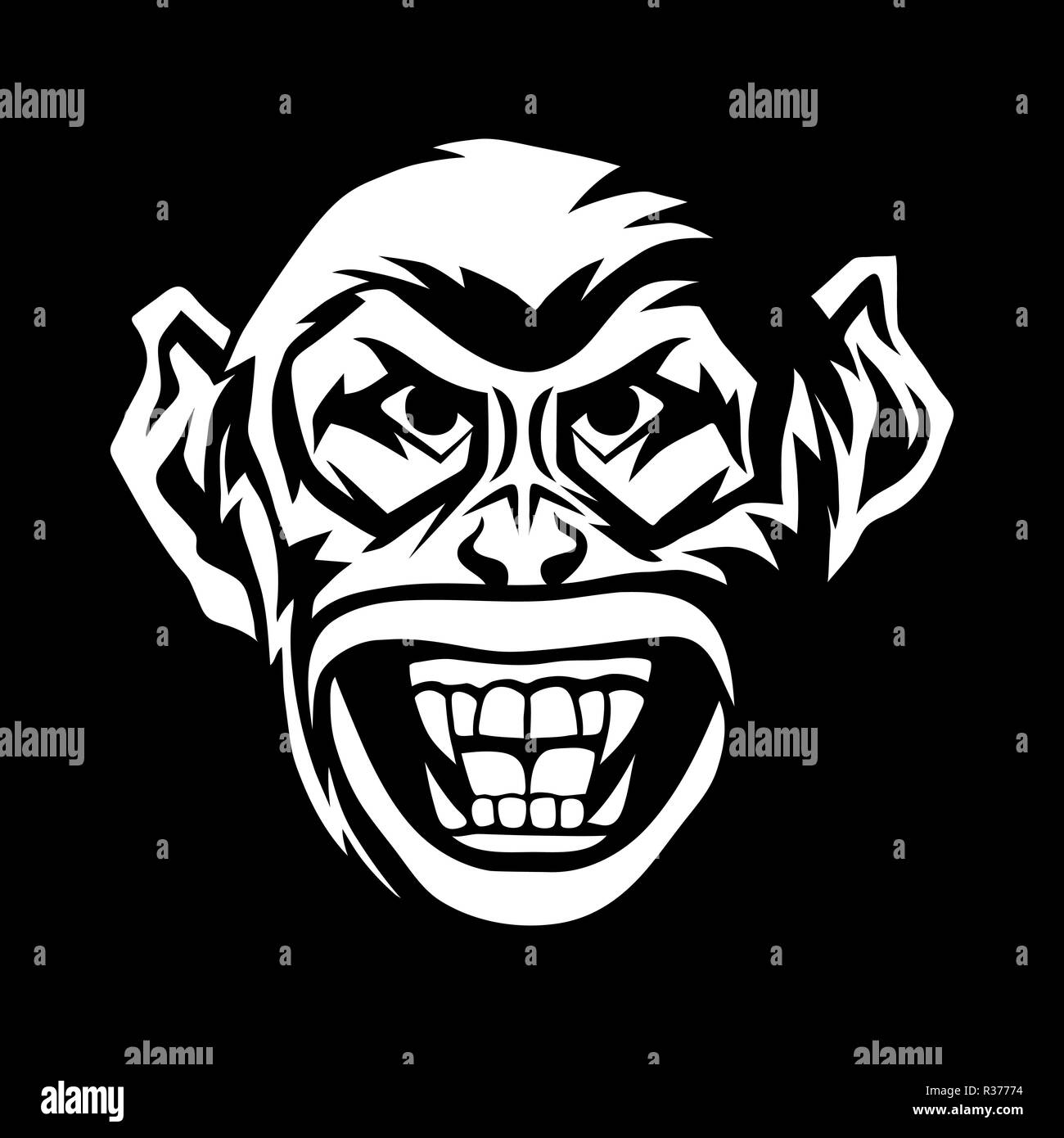 Angry monkey head Stock Vector Image & Art - Alamy
