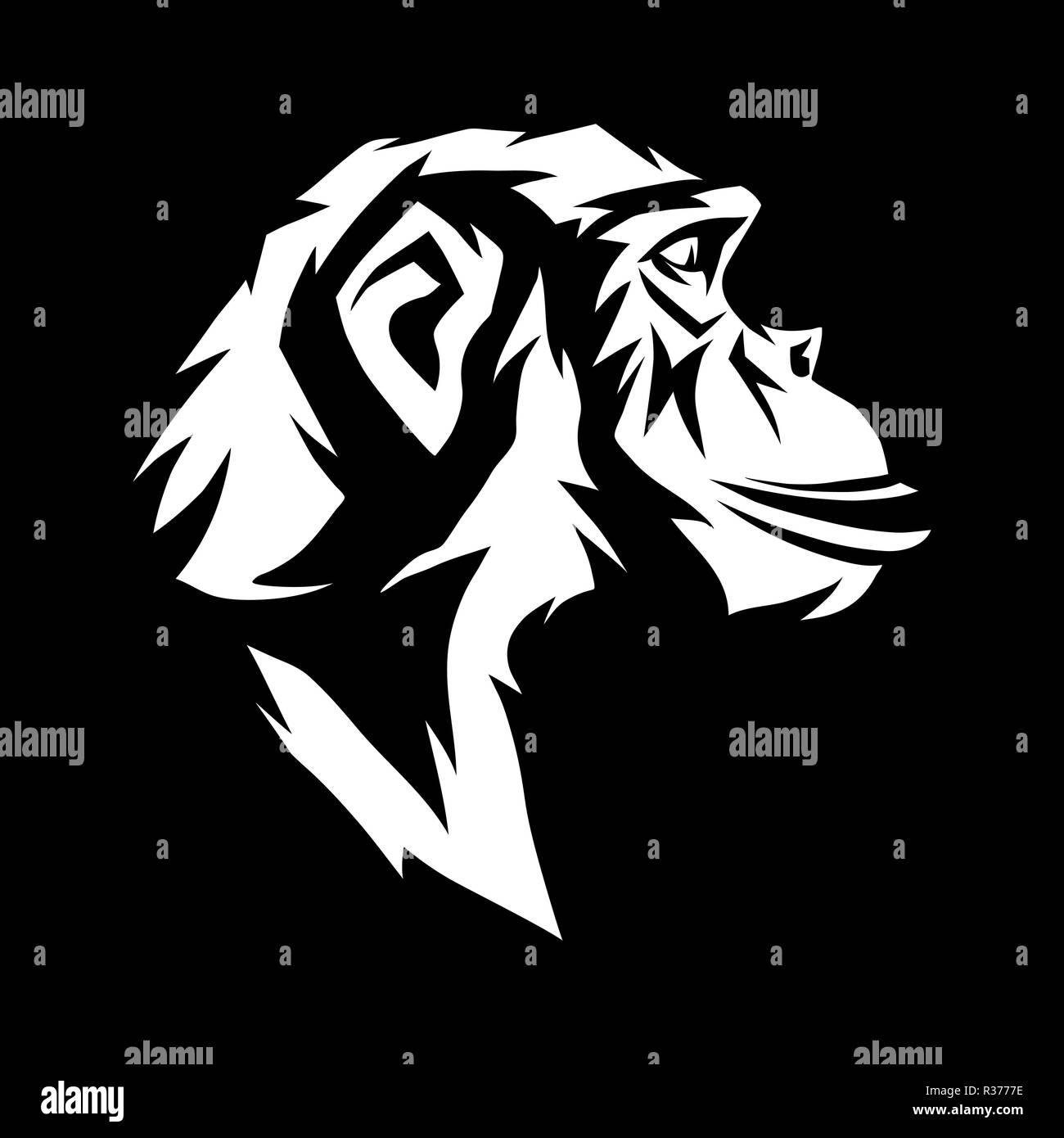 Wild monkey head Stock Vector Image & Art - Alamy