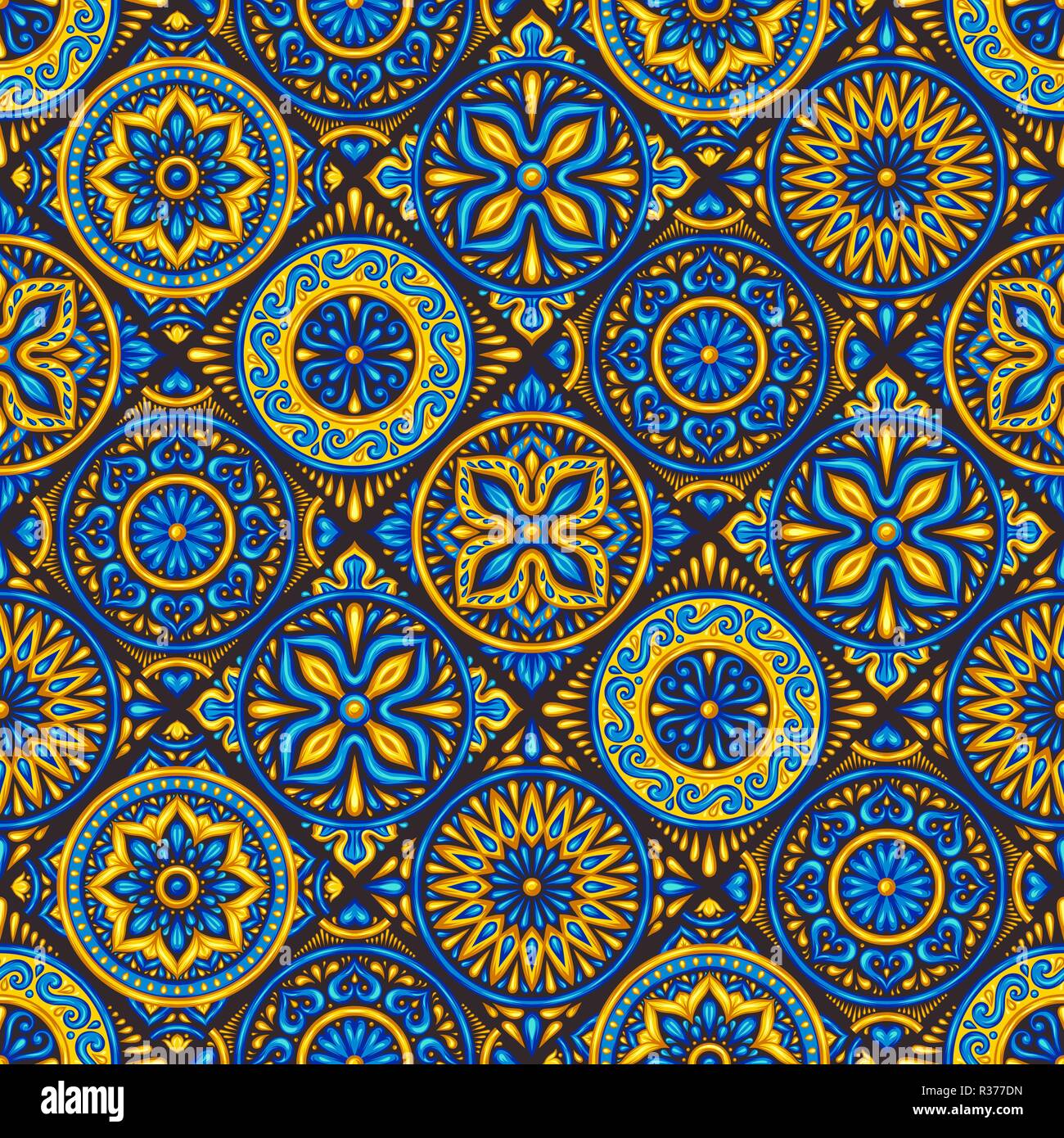 Moroccan ceramic tile seamless pattern Stock Vector Image & Art - Alamy
