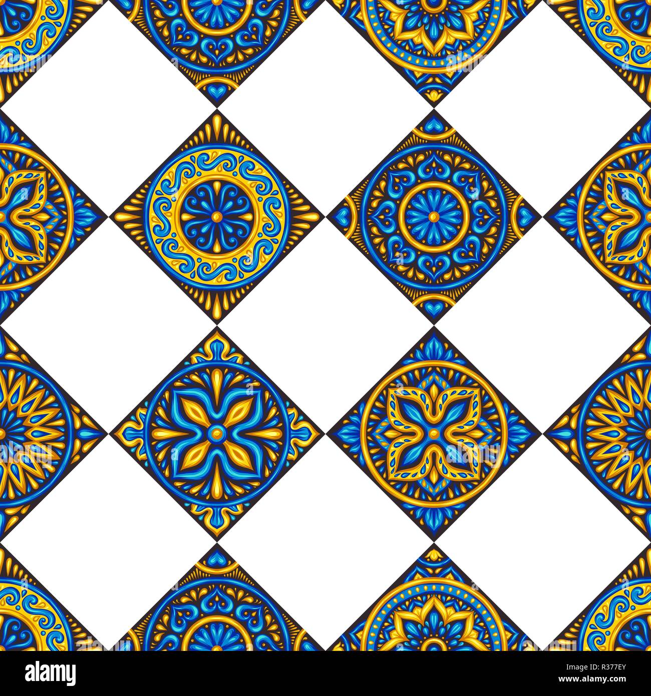 Moroccan ceramic tile seamless pattern Stock Vector Image & Art - Alamy