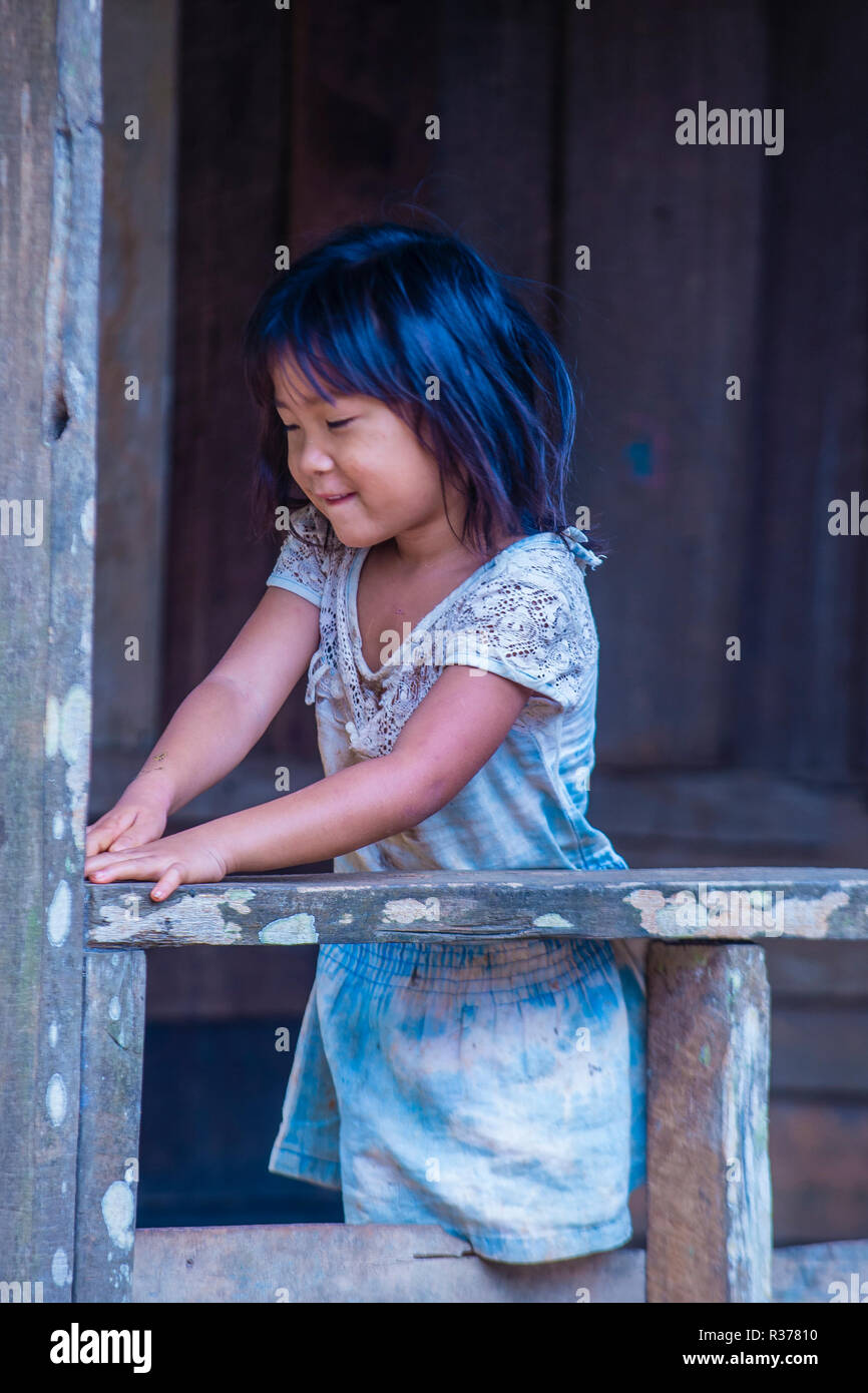 Laotian child from the village Bam Phoansa At , Laos Stock Photo - Alamy