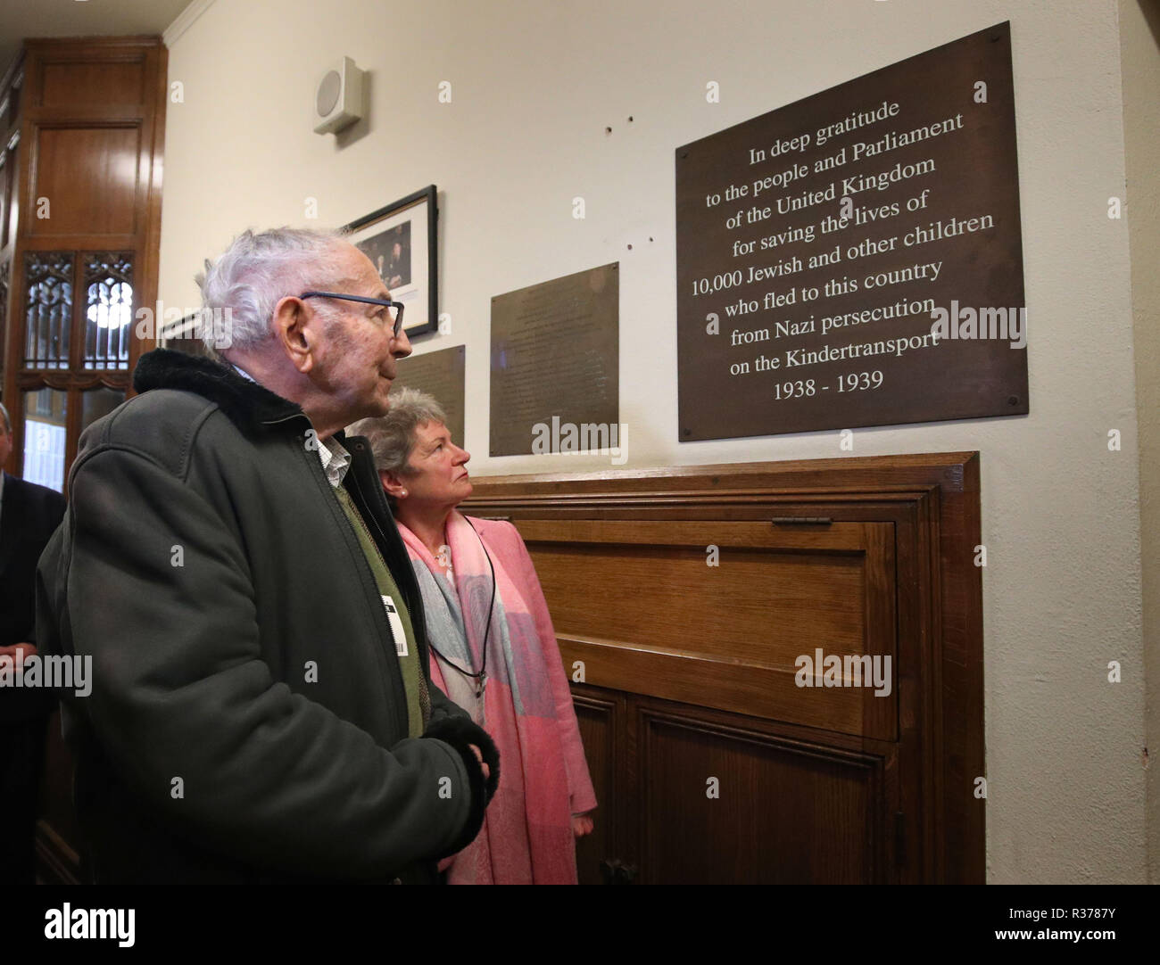 Paul Willer (left), a Jewish refugee who escaped Germany in 1939, meets ...