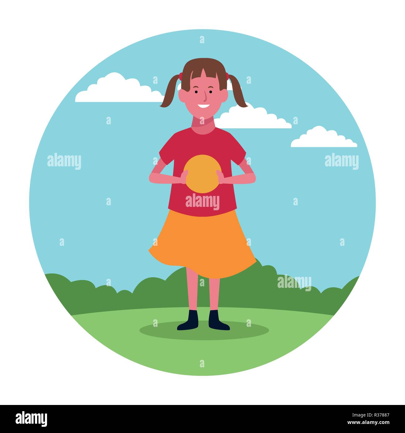 Family group having fun outdoors Stock Vector Images - Alamy