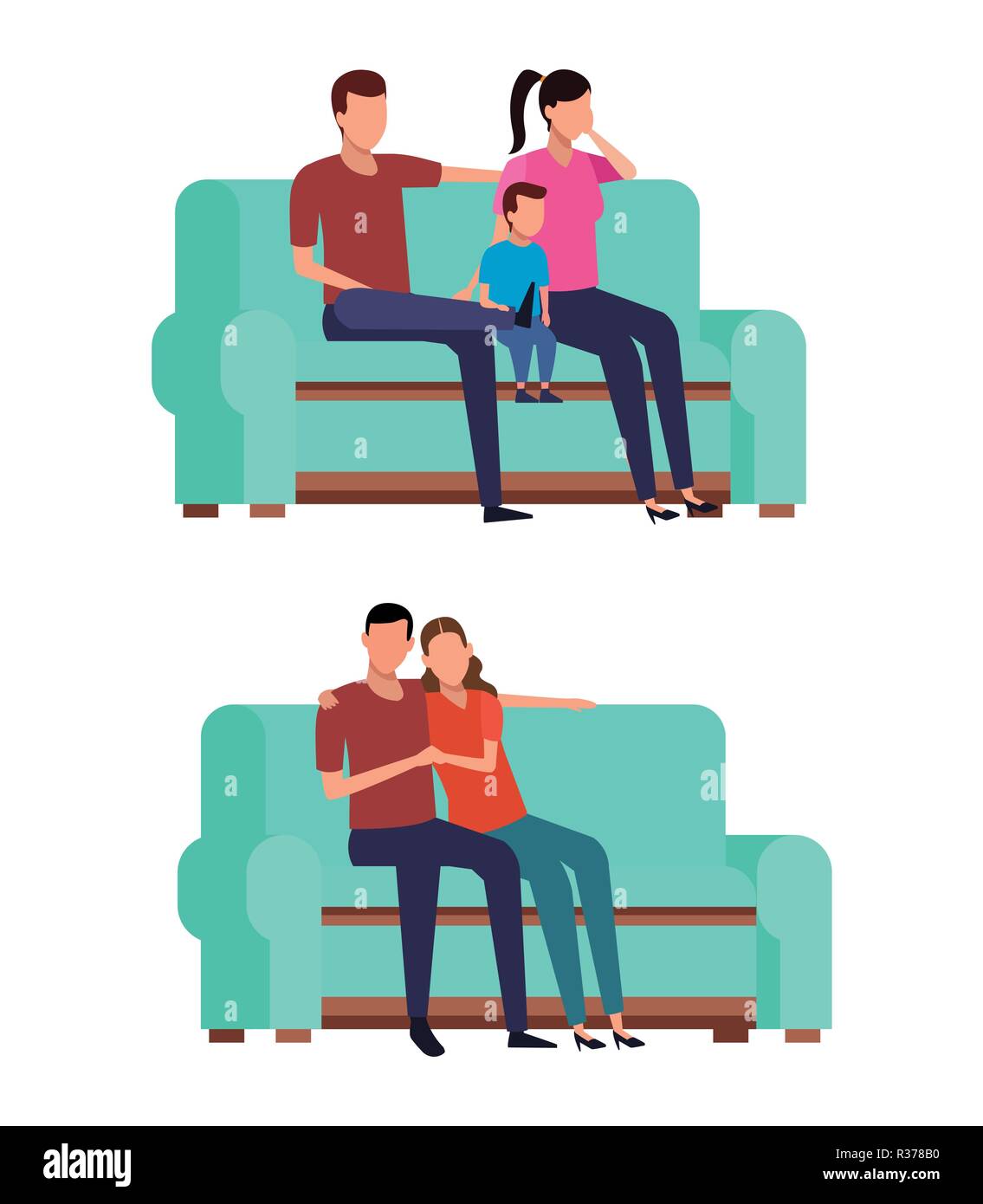 family routines at home avatar cartoons vector illustration graphic ...