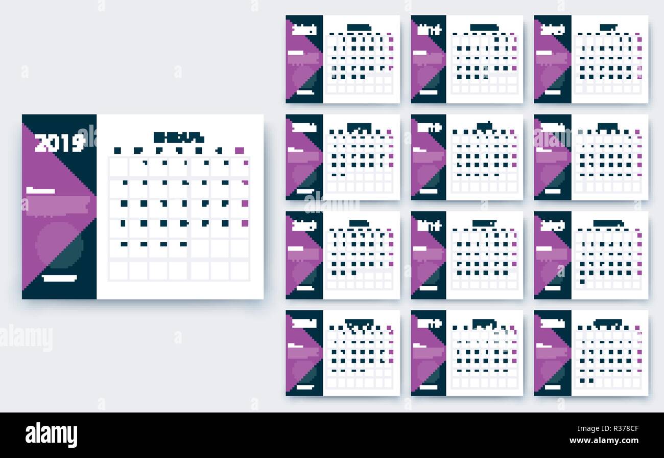 simple calendar 2019 yesr, Stock vector design eps10 Stock Vector Image ...