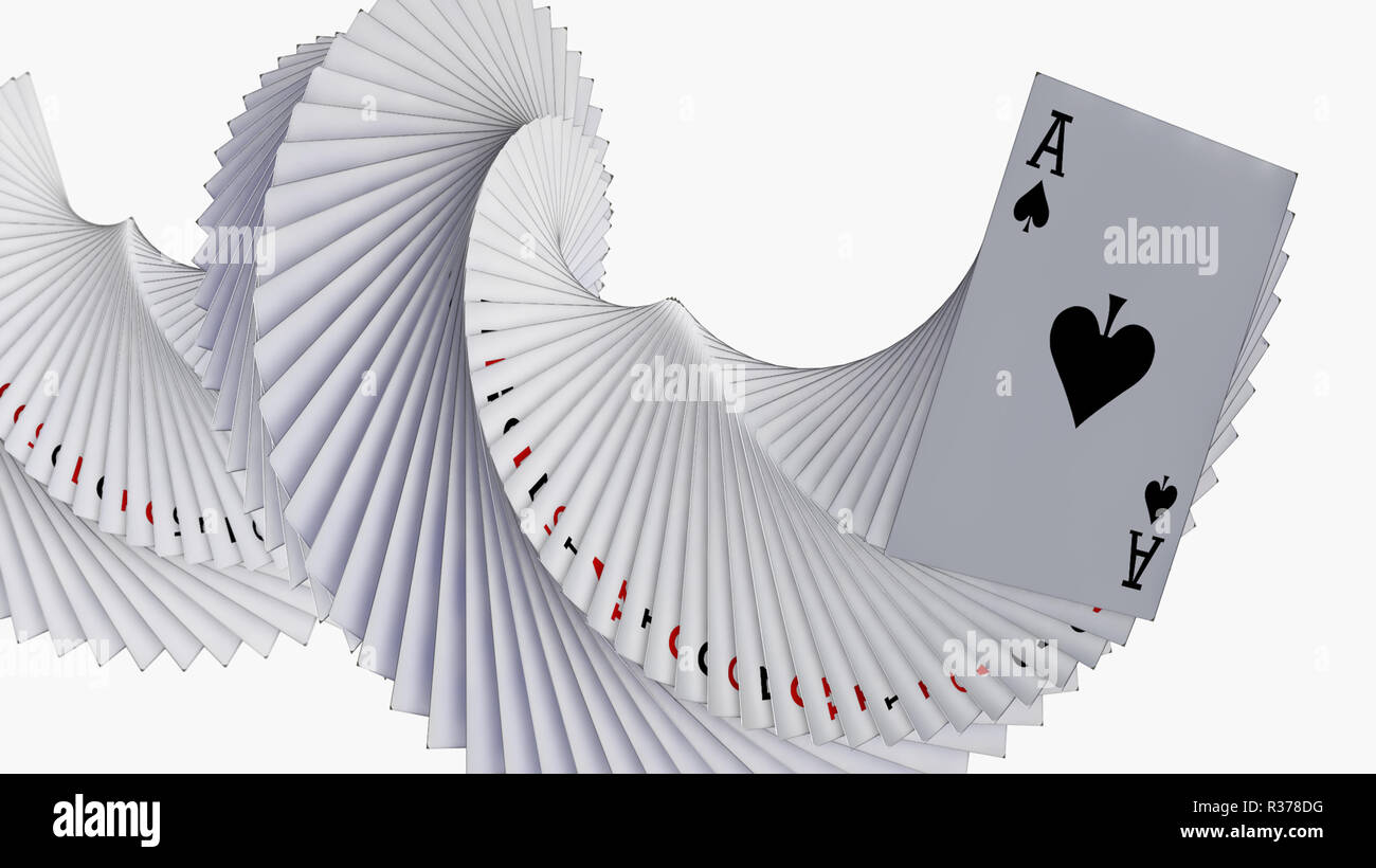 3d rendering poker cards falling Stock Photo - Alamy