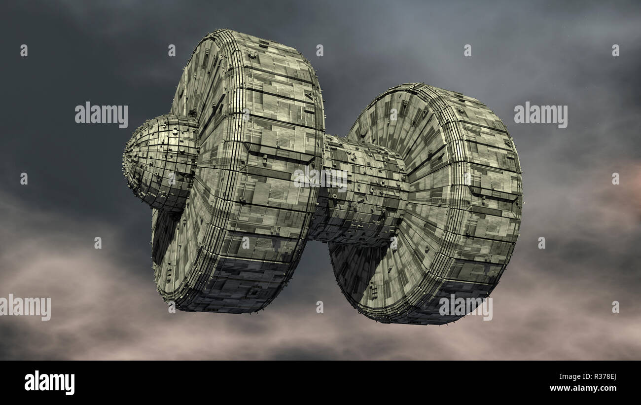 3D rendering. Futuristic alien Spaceship Stock Photo - Alamy
