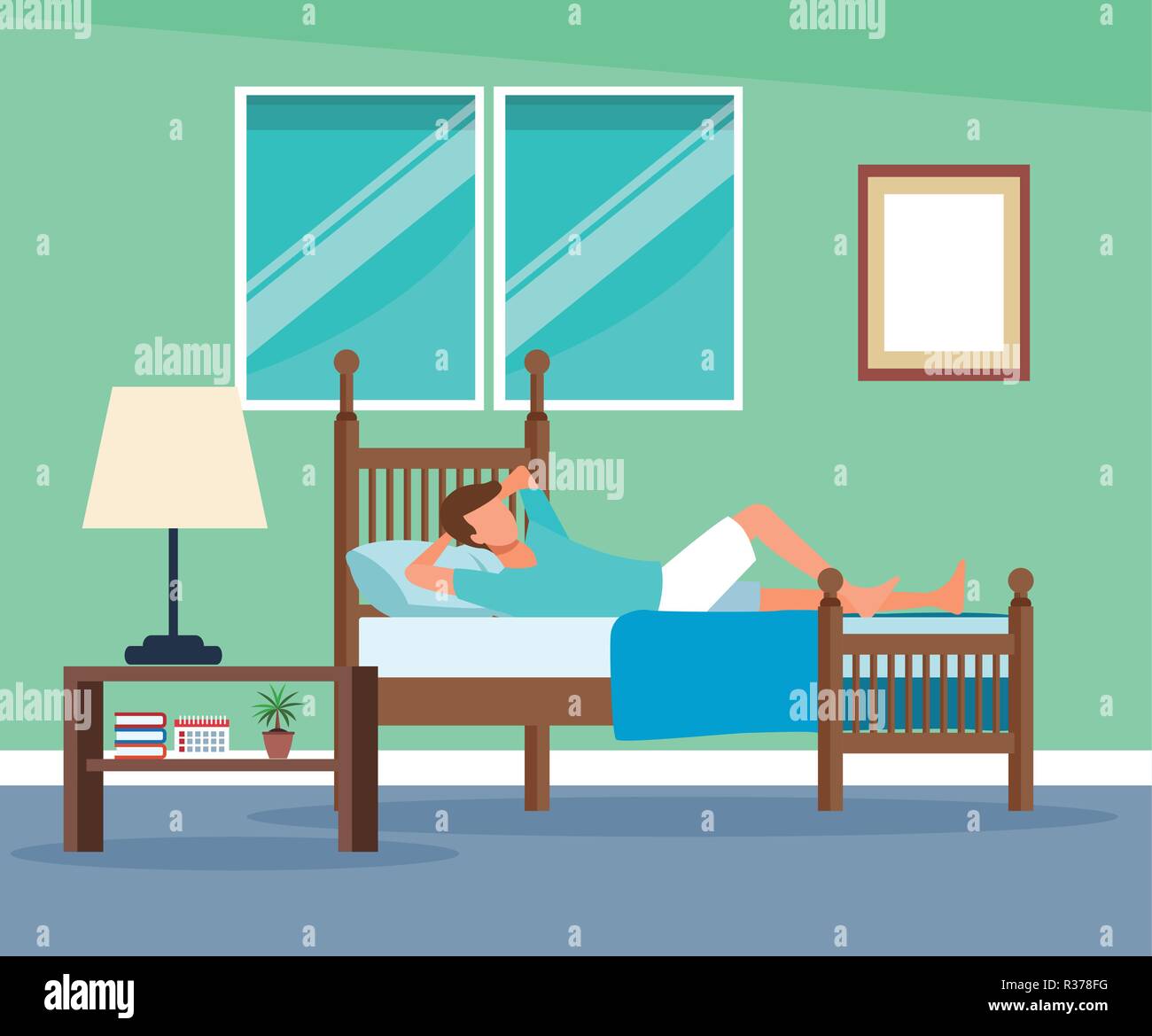 routines of a man alone in the home avatar cartoons vector illustration ...