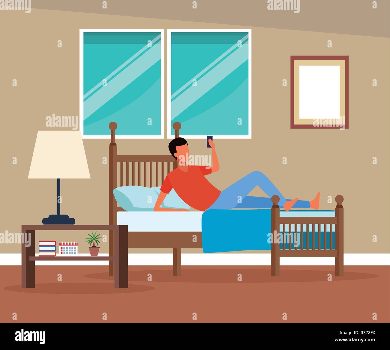 routines of a man alone in the home avatar cartoons vector illustration ...