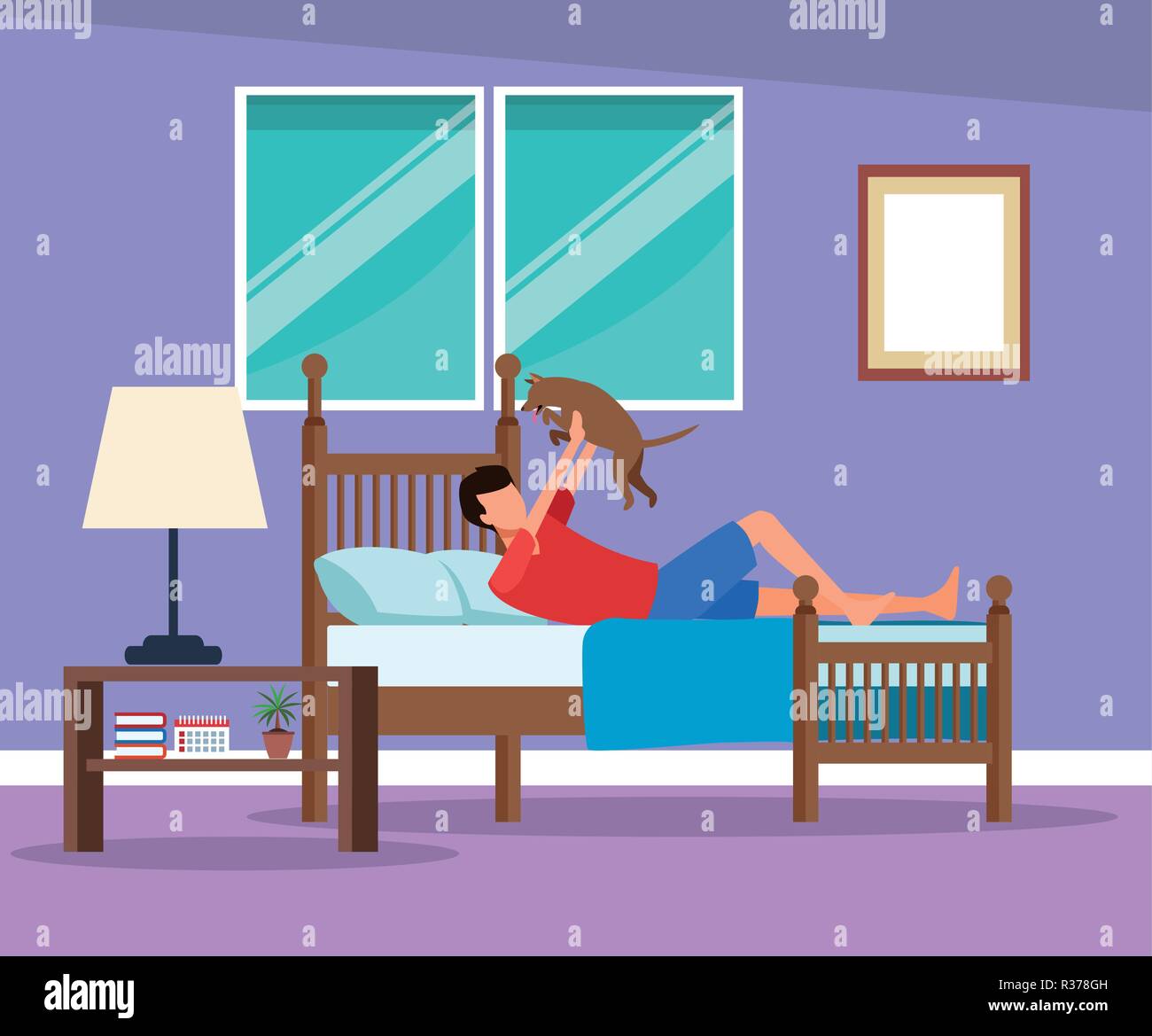 routines of a man alone in the home avatar cartoons vector illustration ...