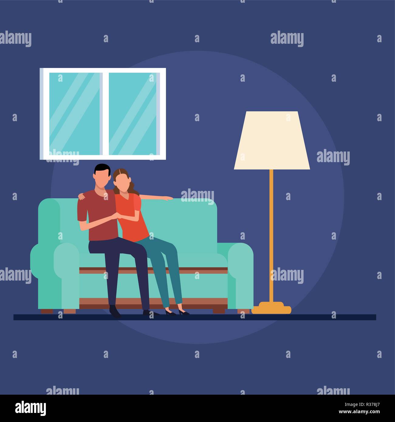 couple routines at home avatar cartoons vector illustration graphic ...