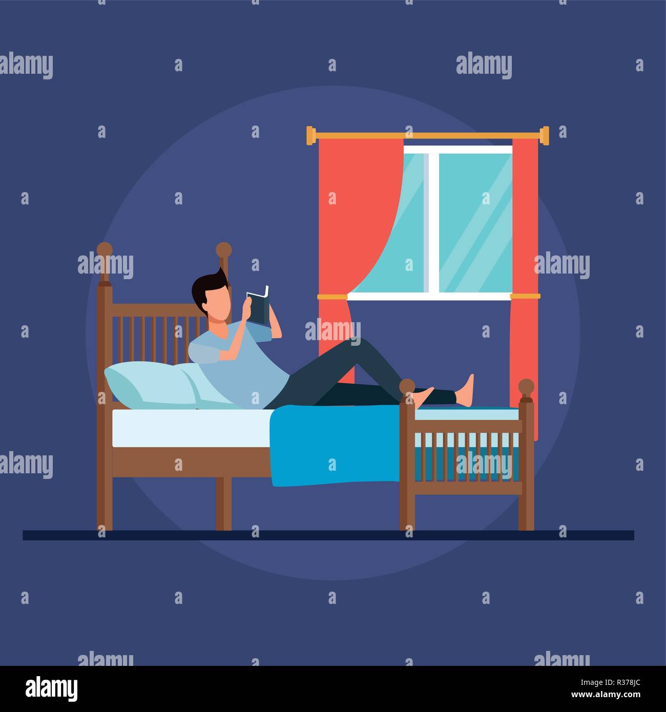 routines of a man alone in the home avatar cartoons vector illustration ...