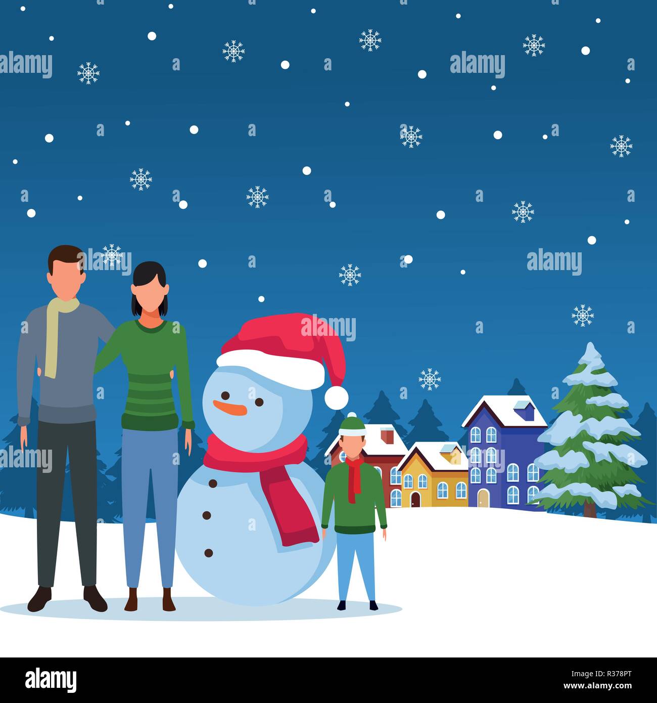 Christmas surprise family father Stock Vector Images - Alamy