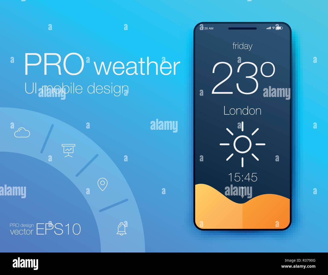 Weather Ui Material Design Stock Vector Illustration Stock Vector Image And Art Alamy