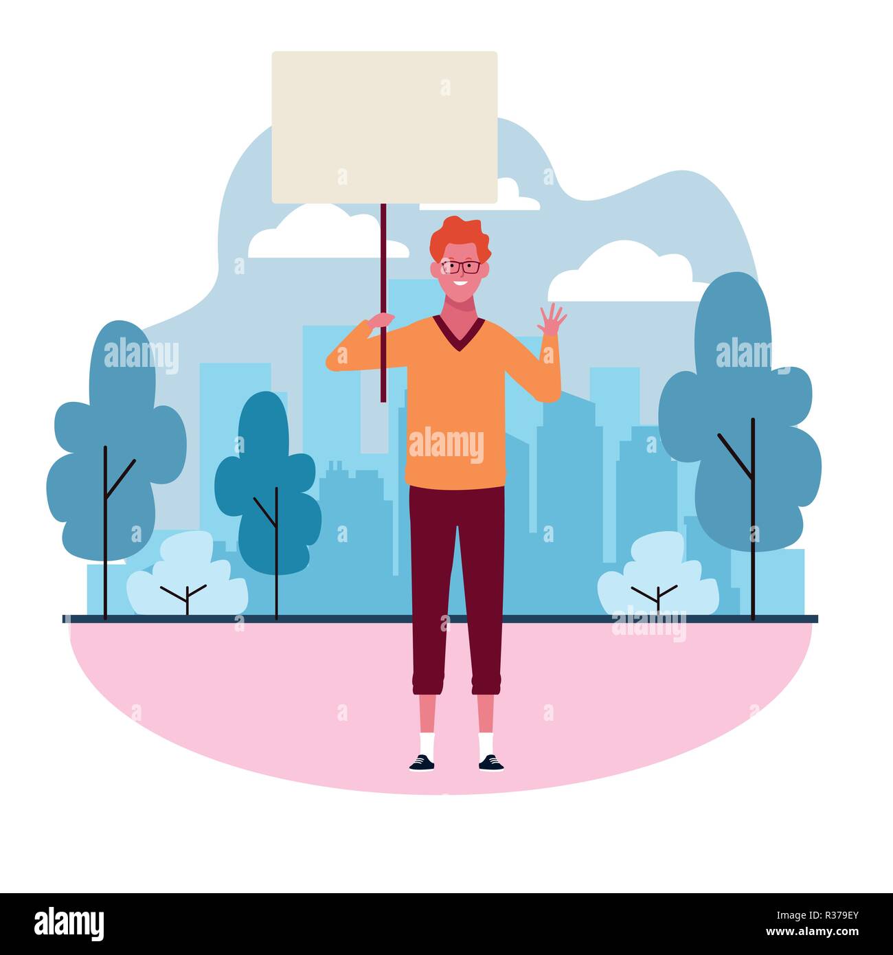 people with posters Stock Vector Image & Art - Alamy