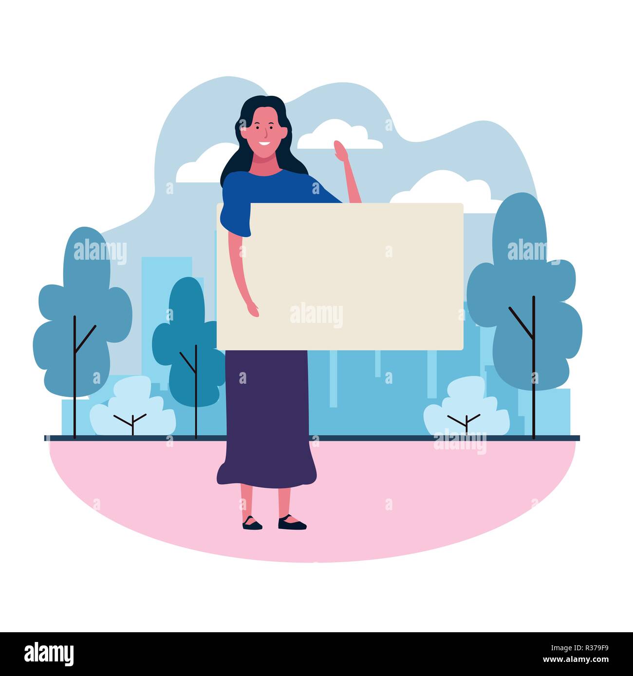 people with posters Stock Vector Image & Art - Alamy