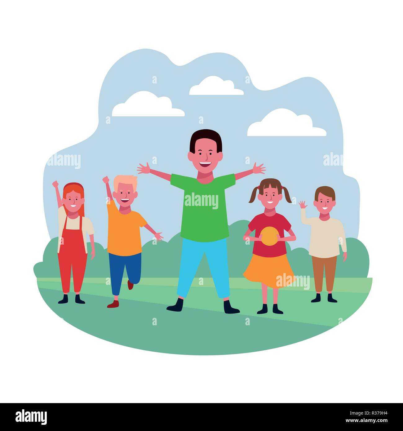 children having fun Stock Vector Image & Art - Alamy