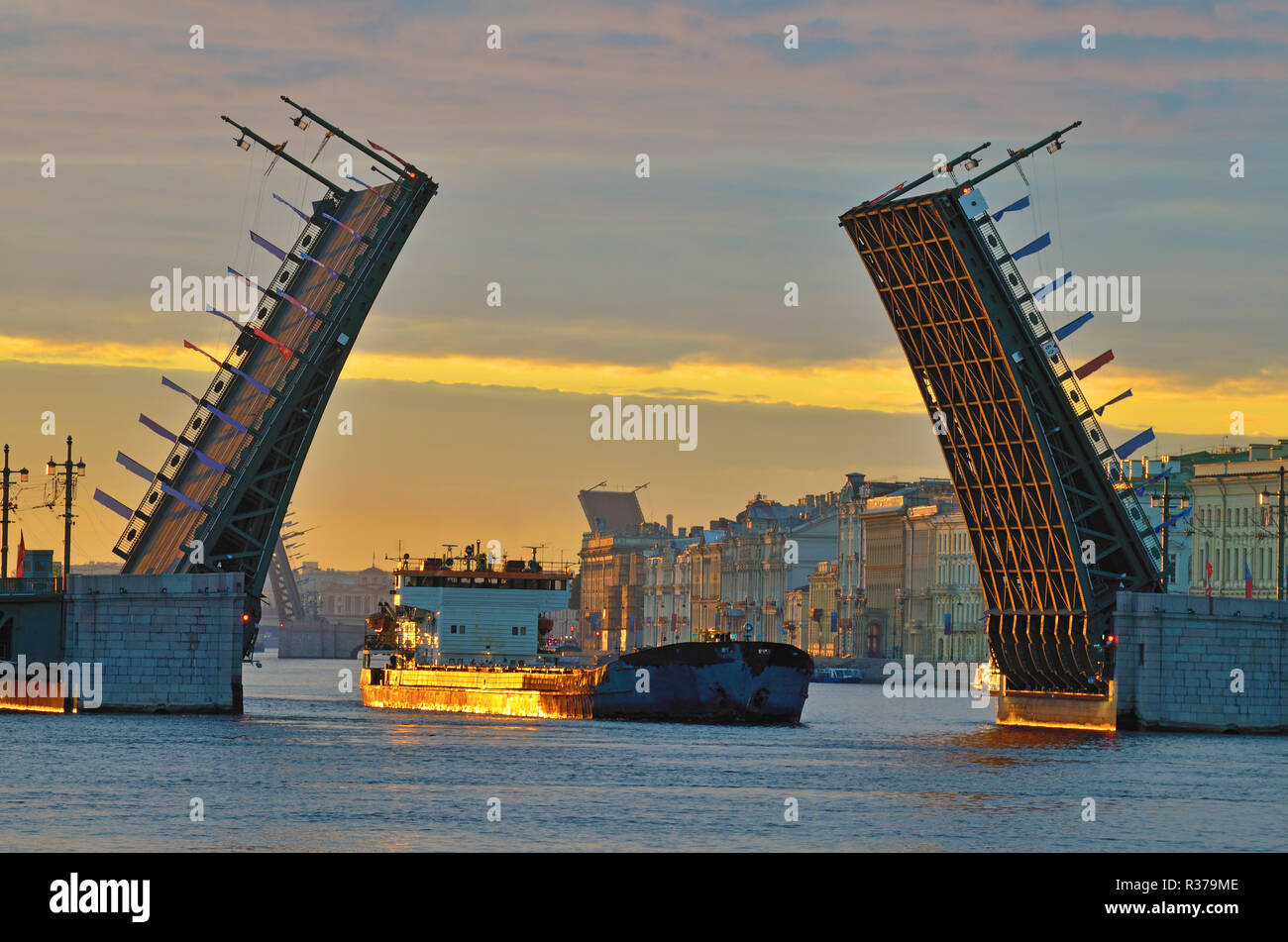 In summer, during navigation ,the city's open bridges for the passage ...