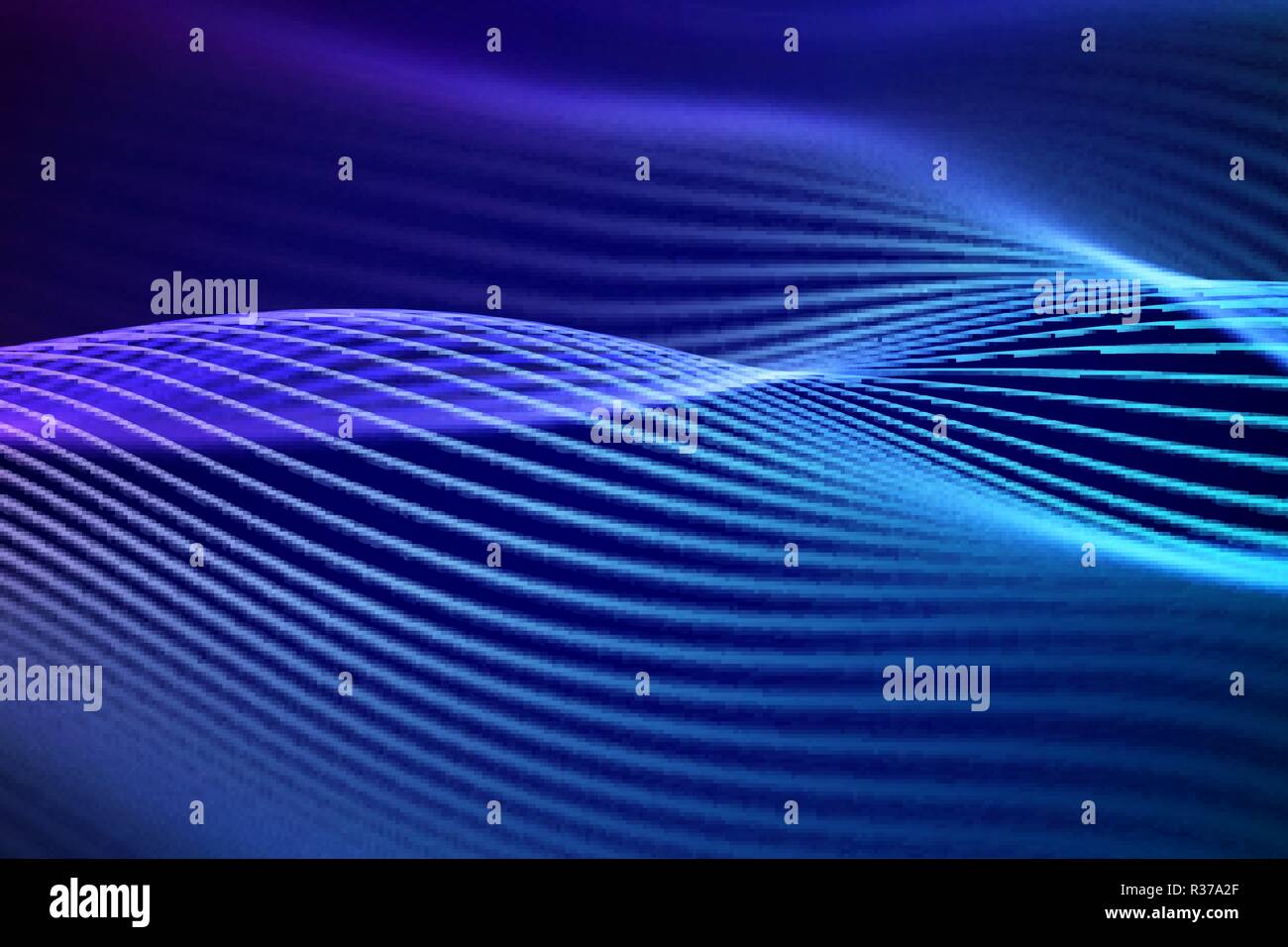 3D Sound waves. Big data abstract visualization Stock Vector Image ...