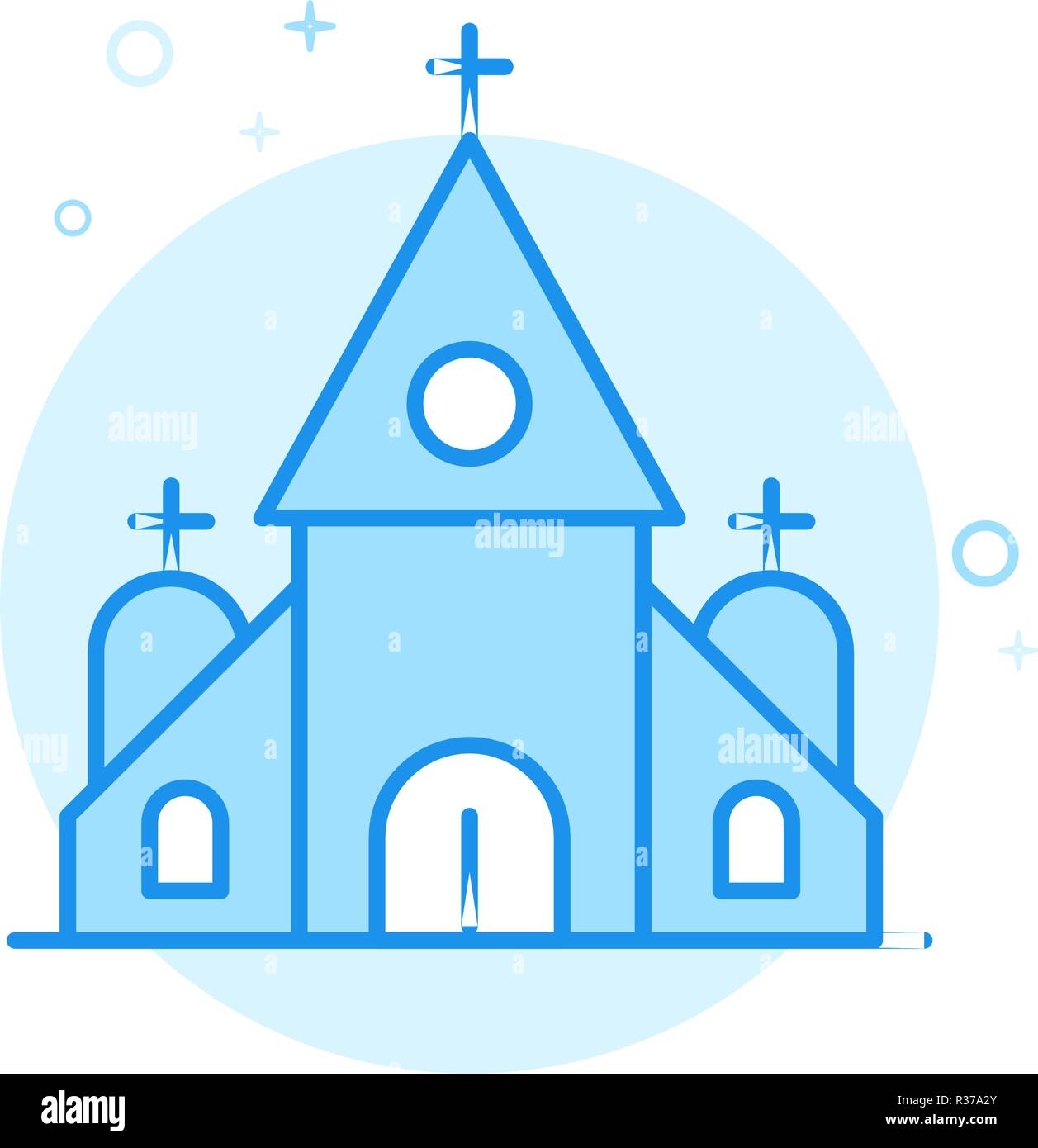 Church, Chapel Flat Vector Icon, Symbol, Pictogram, Sign. Light Blue ...