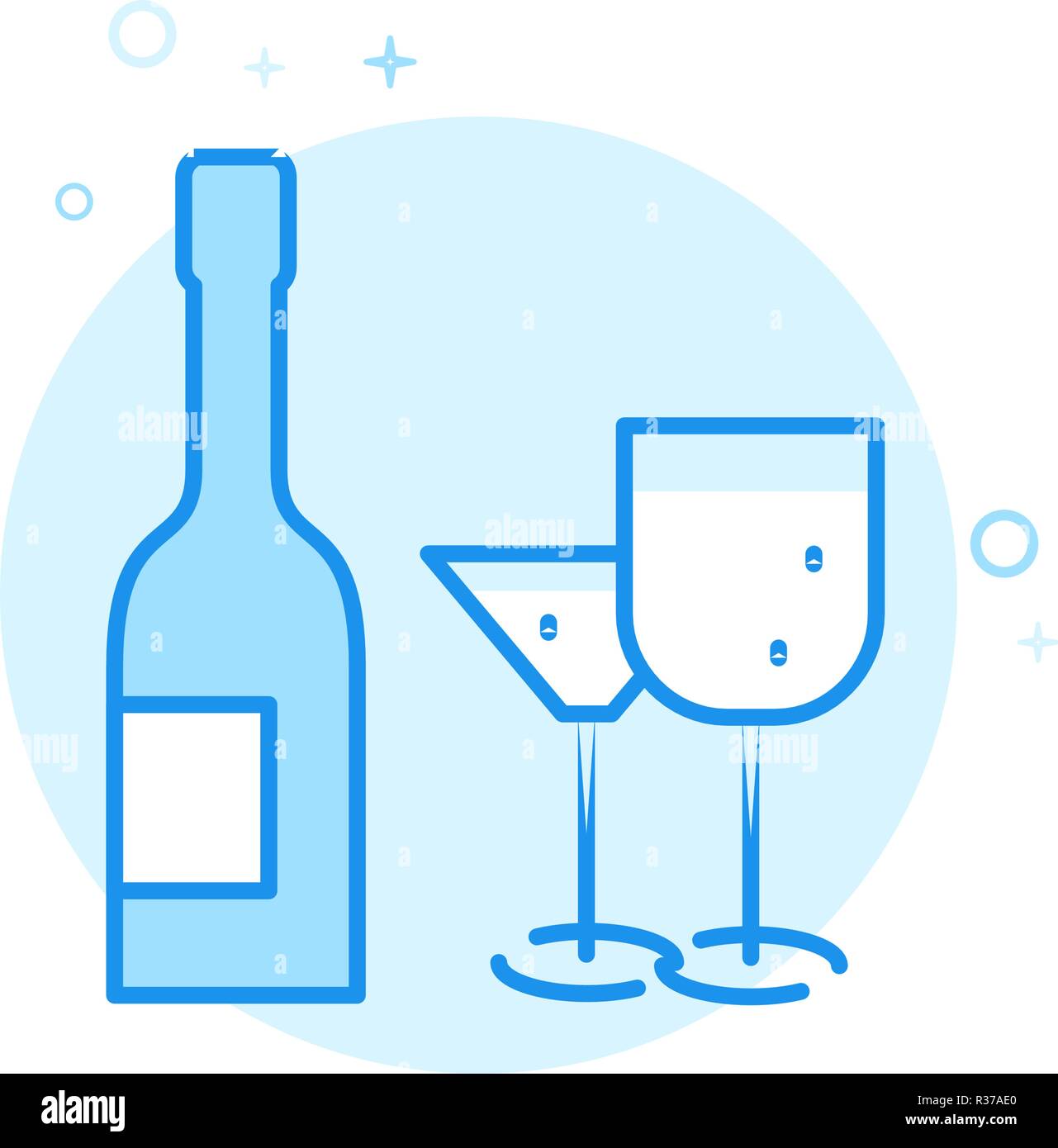 Wedding Alcohol Flat Vector Icon, Symbol, Pictogram, Sign. Light Blue ...
