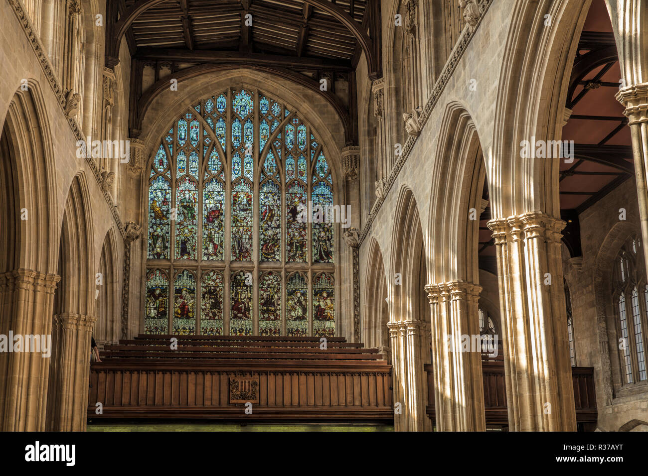 Stained Glass Window in University Church, Oxford Stock Photo - Alamy