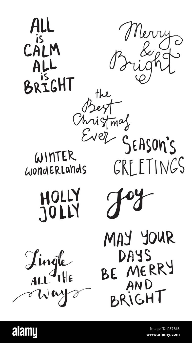 Set of Christmas lettering handwritten Stock Vector Image & Art - Alamy