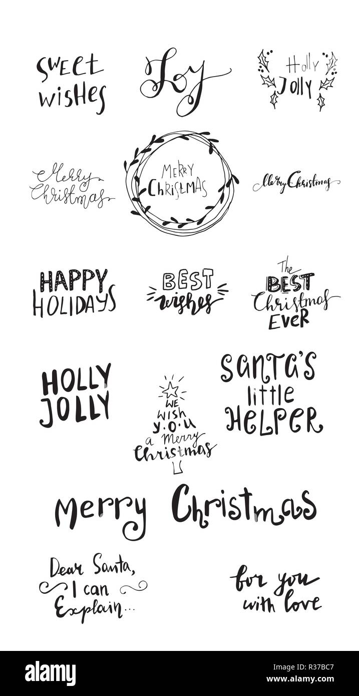 Set of Christmas lettering handwritten Stock Vector Image & Art - Alamy