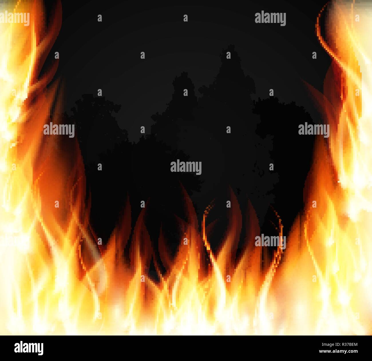 Fire burn burned flame flames Stock Vector Images - Alamy