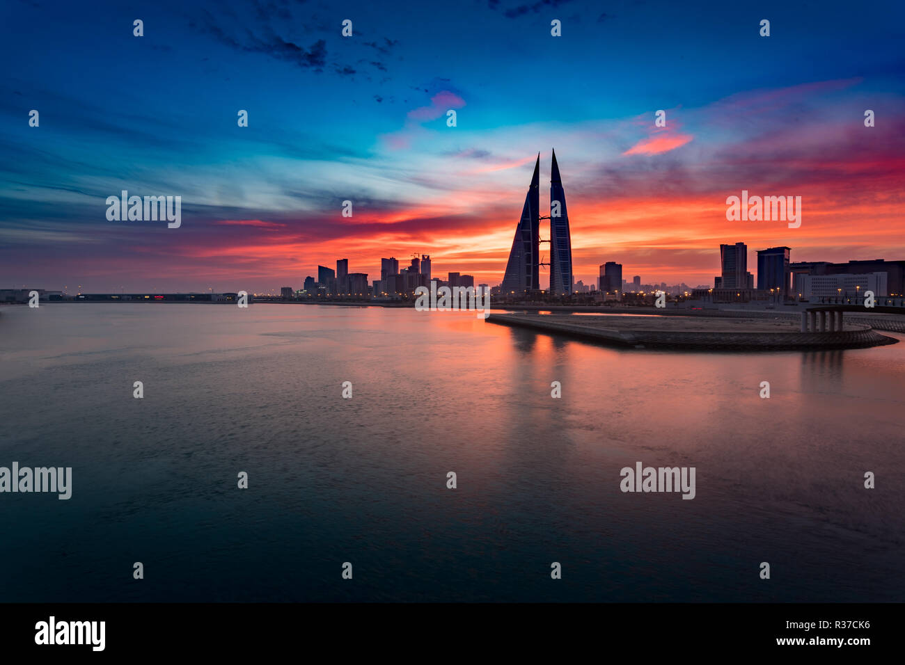 Bahrain sky line from the bay Stock Photo - Alamy