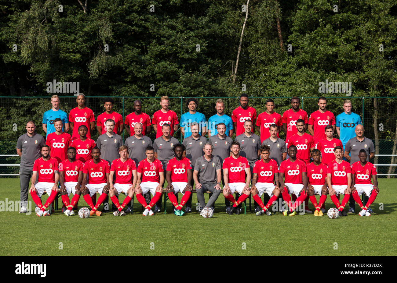LIEGE, BELGIUM - JULY 20 : (Back row L-R) Arnaud Bodart, Sena Miangue ...