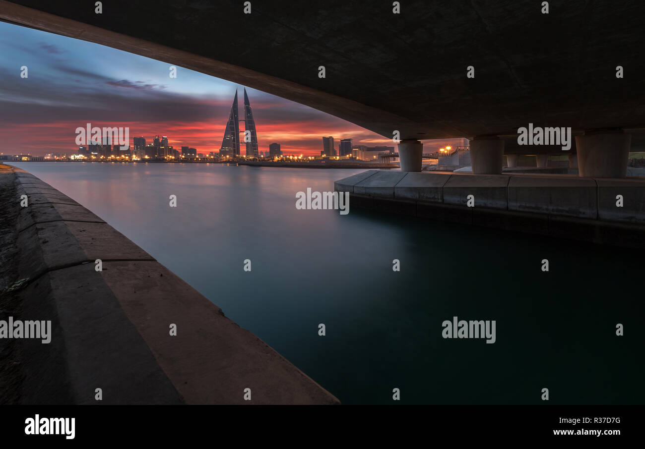 Bahrain sky line from the bay Stock Photo - Alamy